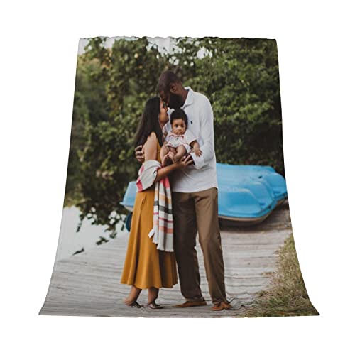 Sofevaim Custom Blanket with Photo, Personalized Bedding Throw Blankets Customized Flannel Fleece Blankets for Family Birthday Wedding Gift for Couch Sofa Bedroom Living Room 60"x50"