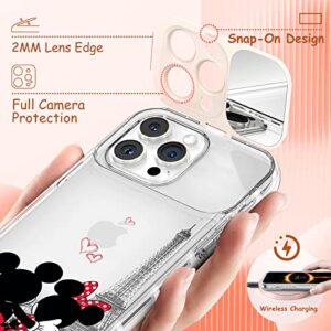 JoySolar for iPhone 13 Pro Max 6.7" Cute Cartoon Phone Case with Makeup Mirror, Phone Cases for Women Teen Girls Funny Cool Unique Protective Cover for iPhone 13 Pro Max, Mini Miki