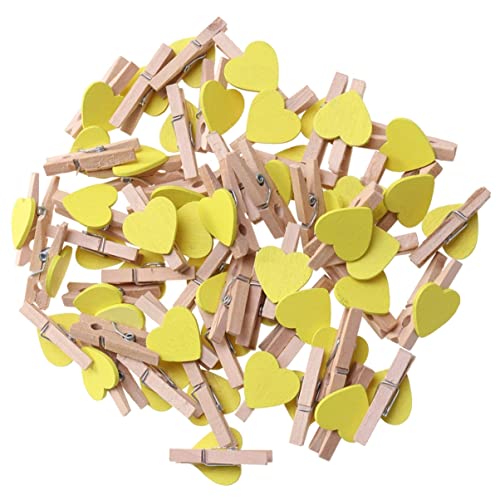 SOIMISS Photo Clips 50pcs Wooden Clothespins Mini Heart Decorative Clothespins Craft Peg Pins Clips Wall Decoration for Photo Display Hanging Decor Mini Photo Clips