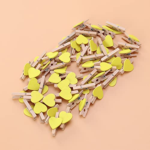 SOIMISS Photo Clips 50pcs Wooden Clothespins Mini Heart Decorative Clothespins Craft Peg Pins Clips Wall Decoration for Photo Display Hanging Decor Mini Photo Clips