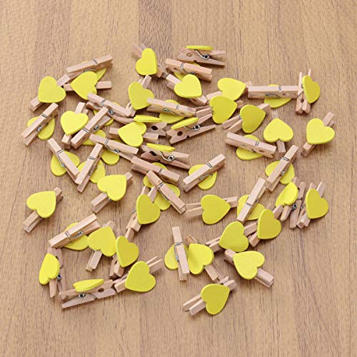 SOIMISS Photo Clips 50pcs Wooden Clothespins Mini Heart Decorative Clothespins Craft Peg Pins Clips Wall Decoration for Photo Display Hanging Decor Mini Photo Clips