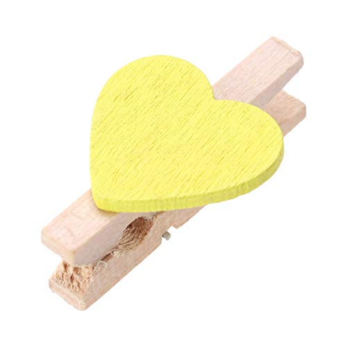 SOIMISS Photo Clips 50pcs Wooden Clothespins Mini Heart Decorative Clothespins Craft Peg Pins Clips Wall Decoration for Photo Display Hanging Decor Mini Photo Clips