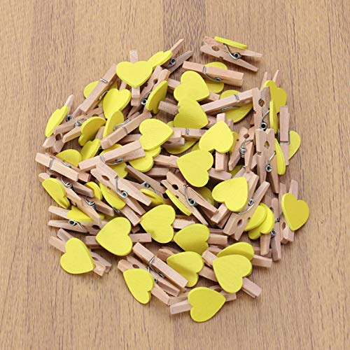 SOIMISS Photo Clips 50pcs Wooden Clothespins Mini Heart Decorative Clothespins Craft Peg Pins Clips Wall Decoration for Photo Display Hanging Decor Mini Photo Clips