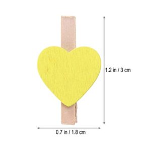 SOIMISS Photo Clips 50pcs Wooden Clothespins Mini Heart Decorative Clothespins Craft Peg Pins Clips Wall Decoration for Photo Display Hanging Decor Mini Photo Clips