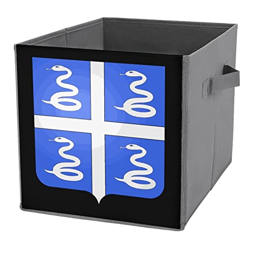 Coat of Arms of Martinique Canvas Collapsible Storage Bins Cube Organizer Baskets with Handles for Home Office Car