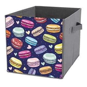 assorted french macarons canvas collapsible storage bins cube organizer baskets with handles for home office car