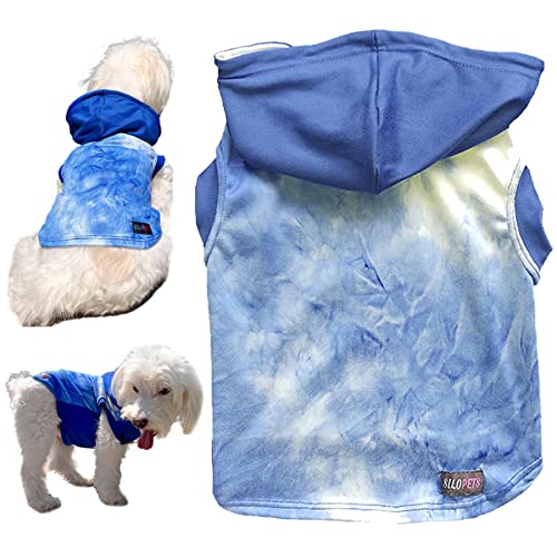 SILOPETS Puppy Clothes for Small Dogs Boy Hooded - Soft and Stretchy Small Puppy Clothes to Daily Walks - Sleeveless Puppy Clothes Boy (Sky S) Green