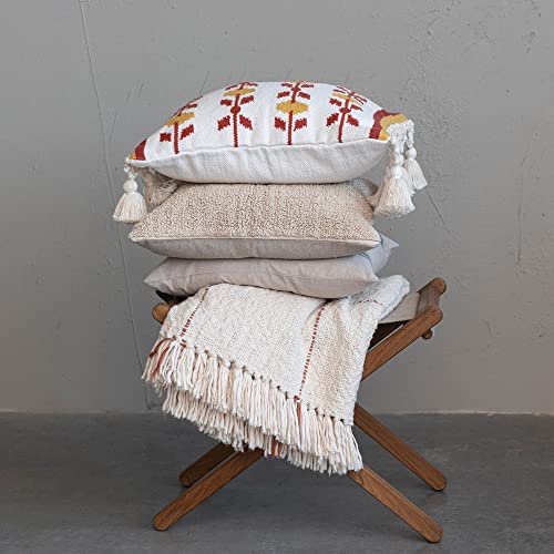 Creative Co-Op Cotton Tufted Throw, Ivory Pillow