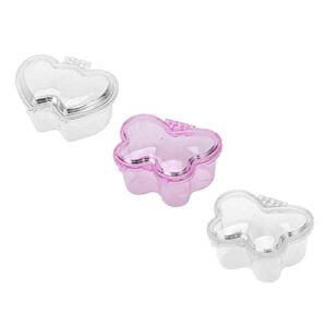 kisangel 3pcs box containers decorative organizer holder practical plastic trinket art desktop bead multi-purpose multifunction case base shape candy butterfly cosmetic nail mini small