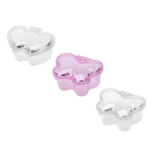 Kisangel 3pcs box Containers Decorative Organizer Holder Practical Plastic Trinket Art Desktop Bead Multi-purpose Multifunction Case Base Shape Candy Butterfly Cosmetic Nail Mini Small