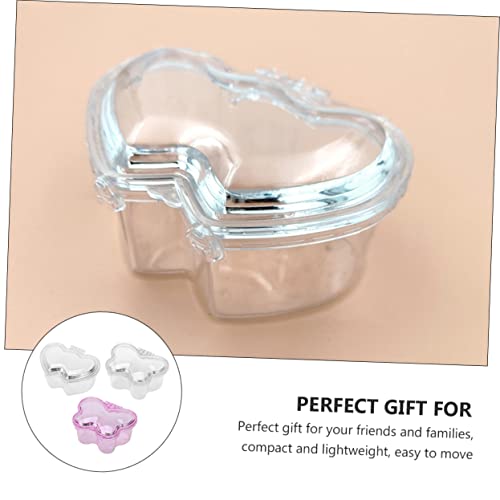 Kisangel 3pcs box Containers Decorative Organizer Holder Practical Plastic Trinket Art Desktop Bead Multi-purpose Multifunction Case Base Shape Candy Butterfly Cosmetic Nail Mini Small