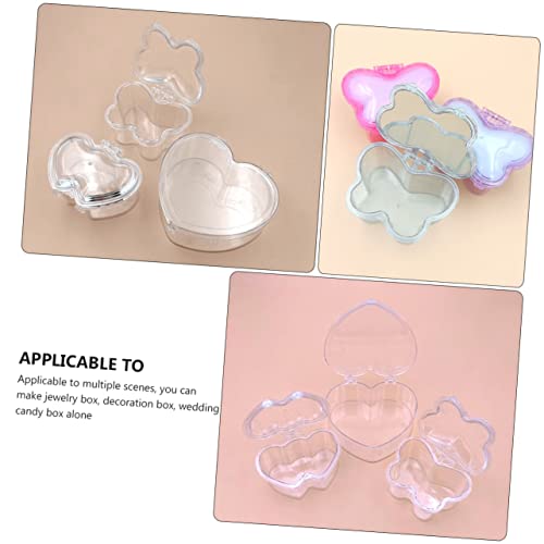 Kisangel 3pcs box Containers Decorative Organizer Holder Practical Plastic Trinket Art Desktop Bead Multi-purpose Multifunction Case Base Shape Candy Butterfly Cosmetic Nail Mini Small