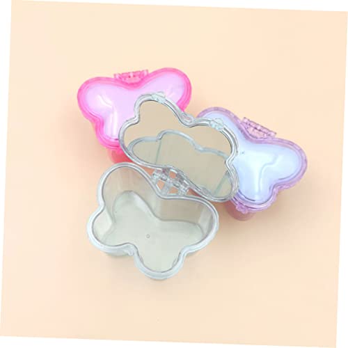 Kisangel 3pcs box Containers Decorative Organizer Holder Practical Plastic Trinket Art Desktop Bead Multi-purpose Multifunction Case Base Shape Candy Butterfly Cosmetic Nail Mini Small