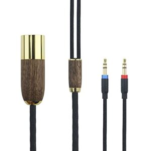 newfantasia 4-pin xlr balanced cable 6n occ copper silver plated cord walnut wood shell compatible with hifiman sundara, ananda, arya, he400se, he4xx, he-400i headphone (2 x 3.5mm version) 2.1m