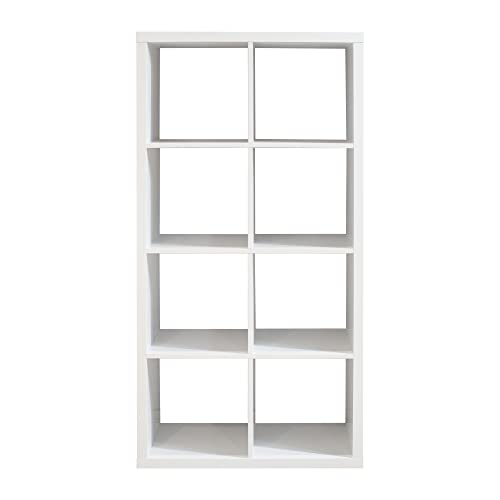 CIATRE 57" 8-Cube Organizer Storage with Opened Back Shelves,2 X 4 Cube Bookcase Book Shleves for Home, Office (White)