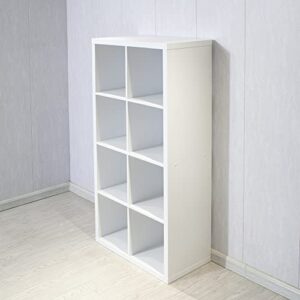 CIATRE 57" 8-Cube Organizer Storage with Opened Back Shelves,2 X 4 Cube Bookcase Book Shleves for Home, Office (White)