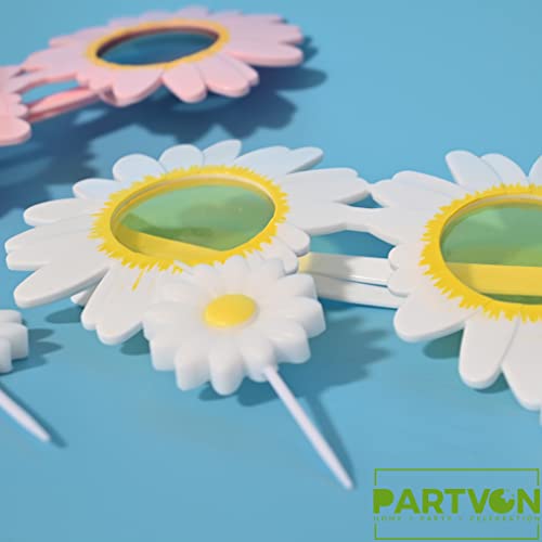 Daisy Birthday Candles, 6Pcs White Daisy Flower Cake Candles for Birthday Baby Shower Girl Daisy Party Supplies Favors Decorations