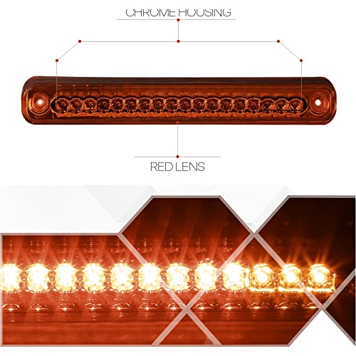 IMESUN Red Rear LED Third[3rd] Brake Cargo Functioned ABS Plastic (Housing / Polycarbonate (Lens MT1-DRDEL8801CLB3