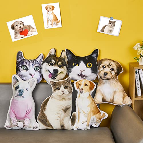 Funmii Custom Pet Pillows Personalized Pet Dog Cat Picture Pillow 3D Printing Pet Face Body Shaped Pillow for Home Sofa Bed Decor Birthday Christmas for Mom Dad Pet Boys Girls