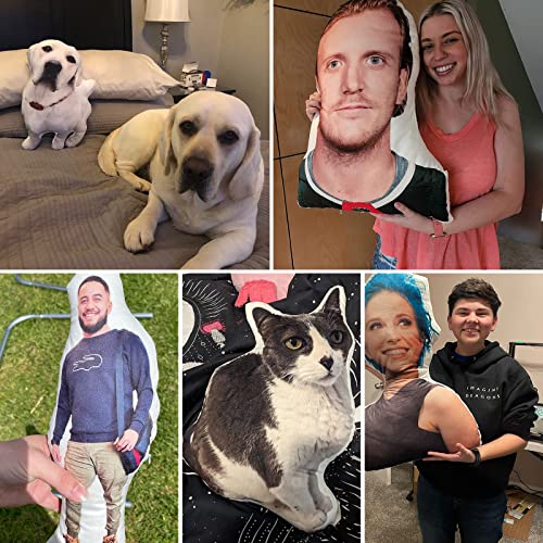 Funmii Custom Pet Pillows Personalized Pet Dog Cat Picture Pillow 3D Printing Pet Face Body Shaped Pillow for Home Sofa Bed Decor Birthday Christmas for Mom Dad Pet Boys Girls