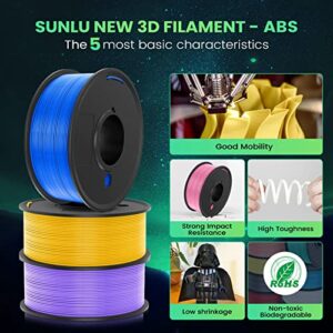 2500g 3D Printer Filament Bundle Multicolor, SUNLU ABS Filament&SUNLU PLA+ Filament, 10 Pack+8 Pack