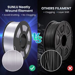 3D Printer Silk Filament and PLA Meta Filament, SUNLU Shiny Silk PLA Filament 1.75mm, Smooth Silky Surface, Great Easy to Print for 3D Printers, Dimensional Accuracy +/- 0.02mm, Silk Silver 1KG, Black