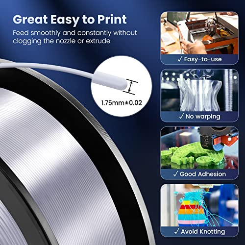 3D Printer Silk Filament and PLA Meta Filament, SUNLU Shiny Silk PLA Filament 1.75mm, Smooth Silky Surface, Great Easy to Print for 3D Printers, Dimensional Accuracy +/- 0.02mm, Silk Silver 1KG, Black