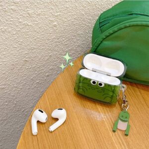 Soft TPU Clear Case with Charm Keychain Hook for Apple AirPod Disney Anime Cartoon Lotso Huggin Teddy Rex Hamm Forky Cute Lovely Adorable Kids Girls (Green Dinosaur for AirPods Pro)