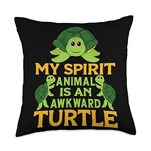 Turtle Lover and Turtle Design Lover Cute Turtle Design Throw Pillow, 18x18, Multicolor