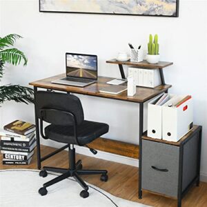 TREXD Computer Desk Writing Workstation W/Movable Storage Rack & Shelf for Home Office