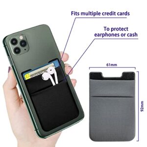 SHONDE Card Holder, Stick-on Wallet Functioning as iPhone Wallet Case, Android Phone Case with a Card Holder, Credit Card Wallet, Card Case and Money Clip (Dark Grey)