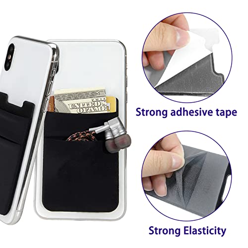 SHONDE Card Holder, Stick-on Wallet Functioning as iPhone Wallet Case, Android Phone Case with a Card Holder, Credit Card Wallet, Card Case and Money Clip (Dark Grey)