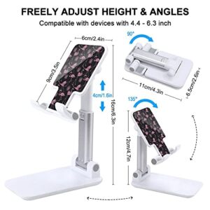 Flamingo Grass Cell Phone Stand for Desk Foldable Phone Holder Height Angle Adjustable Sturdy Stand White-Style