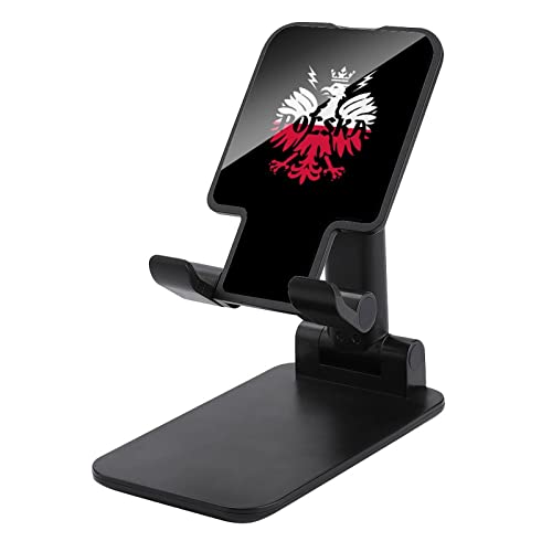 Polska Eagle Poland Pride Cell Phone Stand for Desk Foldable Phone Holder Height Angle Adjustable Sturdy Stand Black-Style