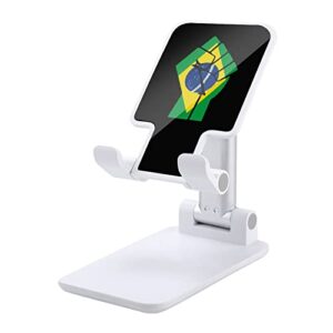 brazil flag resist cell phone stand for desk foldable phone holder height angle adjustable sturdy stand white-style