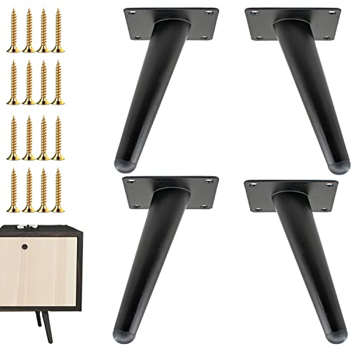 boyiksh 8 Inch Furniture Legs, Set of 4, Mid-Century Style Metal Replacement Legs for Chairs, Sofas, Cabinets, Tables, and DIY Projects