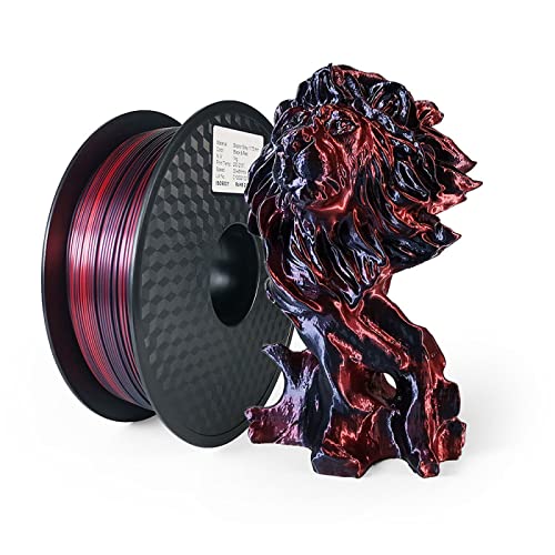 3D Printer Filament PLA Two-Color Gradient Silk Texture 1.75mm +/-0.01mm 1kg,Black to Red