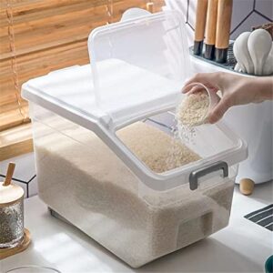 xbwei 10kg rice storage box rice dispenser rice container grain storage jar cereals bucket pet food container (color : black, size : 350x240x210mm)