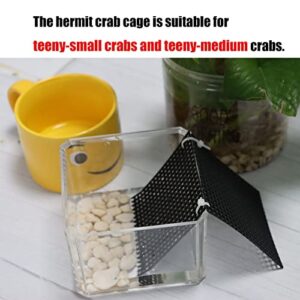 JILINWEI Hermit Crab Water Tank, Hermit Crab Aquarium Salt Water Pool Crab Cage Accessories with Climbing Ramp for Small or Medium Hermit Crab Habitat