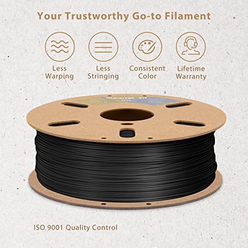 PETG Black and Silk PLA Royal Gold Bundle, Duramic 3D Printing Filament 1kg Spool(2.2lbs), 1.75mm Dimensional Accuracy +/- 0.05 mm Non-Tangling Non-Clogging Non-Stringing