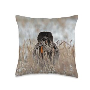 prairie chicken merch prairie chicken throw pillow, 16x16, multicolor