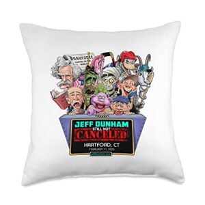 jeff dunham hartford, ct (2023) throw pillow, 18x18, multicolor