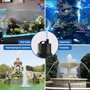 Simple Deluxe 1056GPH Bottom Suction Submersible Water Pump with a Free 17"X17" Filter Bag, 80W Durable Fountain Pump for Aquariums Fish Tank, Statuary, Hydroponics