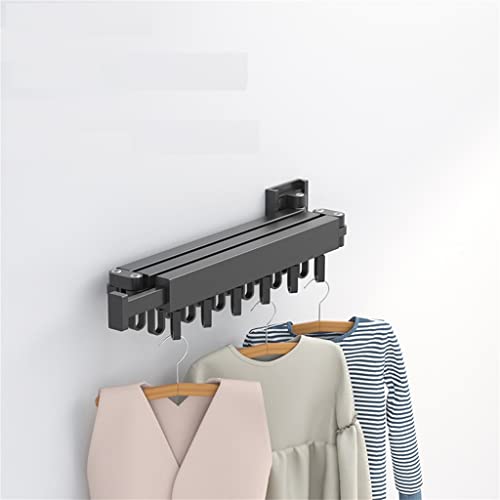 N/A Folding Clothes Hanger Wall Mount Retractable Cloth Drying Rack Indoor & Outdoor Space Saving AluminumFolding Clothes