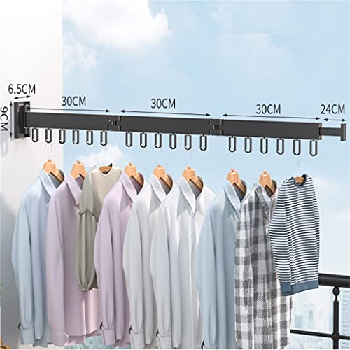 N/A Folding Clothes Hanger Wall Mount Retractable Cloth Drying Rack Indoor & Outdoor Space Saving AluminumFolding Clothes