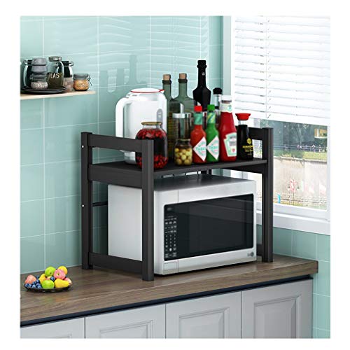 Kitchen Storage Rack Single Layer Retractable Kitchen Microwave Oven Shelf Desktop Countertop Rice Cooker Oven Storage Rack for a Wide Range of Countertop Storage Storage Shelves ( Size : L62CMxW38CMx