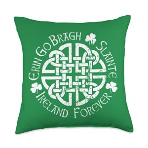 st. paddy's day by srd st patrick's day erin go bragh slainte ireland for women men throw pillow, 18x18, multicolor