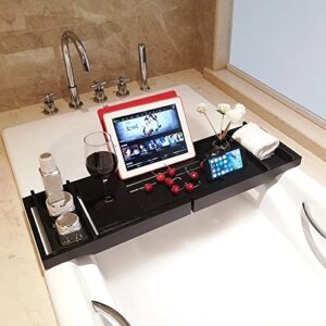 ZLXDP Bath Storage Rack Retractable Bath Bracket Bathtub Shelf Computer Rack Bathtub Bathroom Shower Caddy