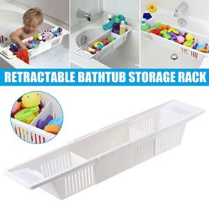 ZLXDP Bathtub Caddy Tray Bathtub Basket Shelf Rack Bath Toys Organizer Retractable Storage Rack