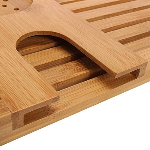 ZLXDP Handmade Bath Tray Bathroom Shelves Apply for Pad/Book/Tablet Home Bathrooms Accessories Bathtub Rack Stand